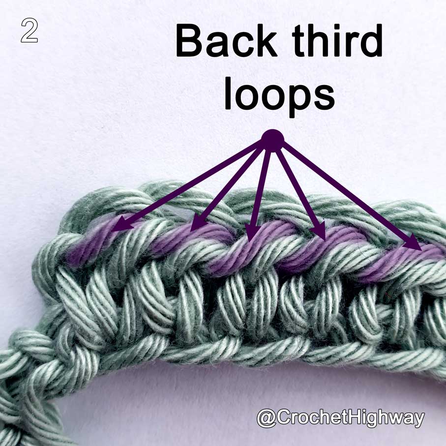 Back third loop of the HDC – CrochetHighway